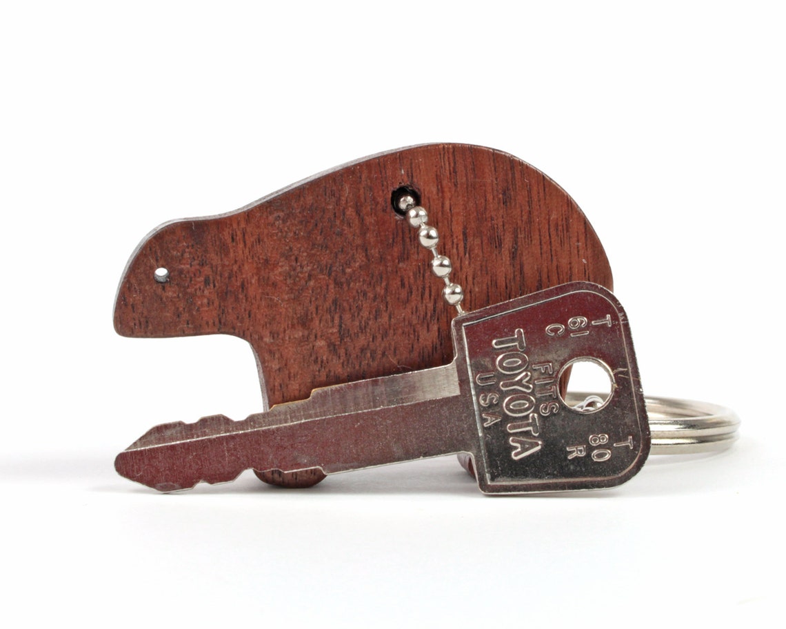 Simple Brown Bear Key Chain Wood Scroll Saw Outline Silhouette | Etsy