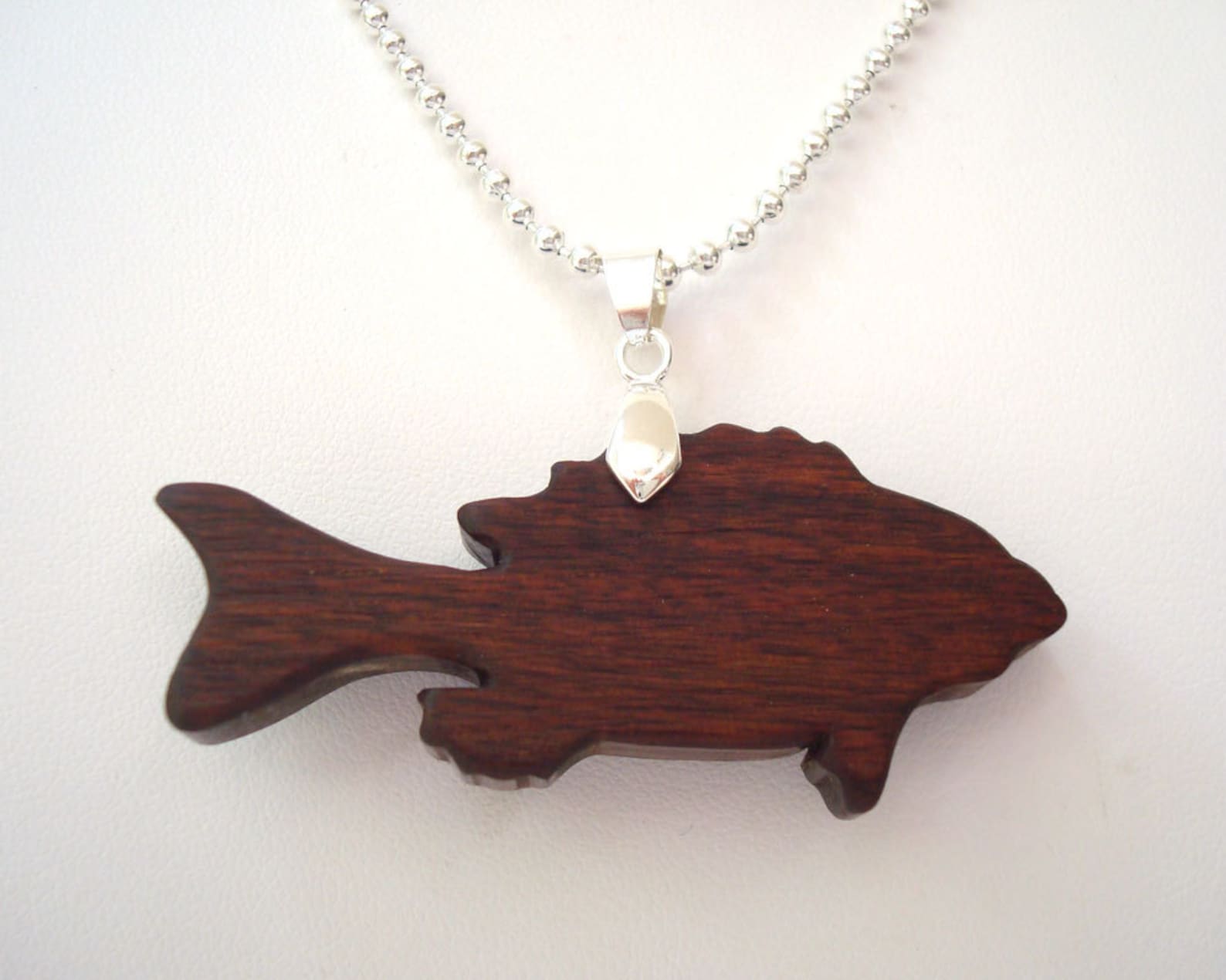 Fish Necklace Wooden Fish Pendant Scroll Saw Animal Jewelry - Etsy