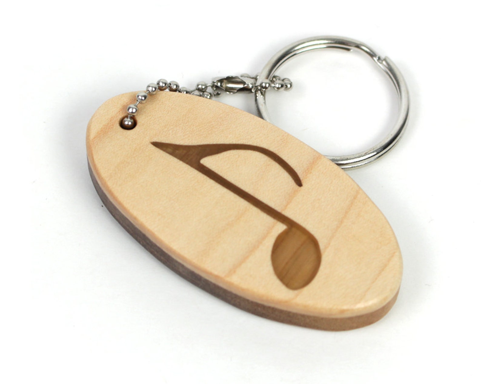 Musical Note Key Chain Wood Scroll Saw Music Key Ring Musician | Etsy