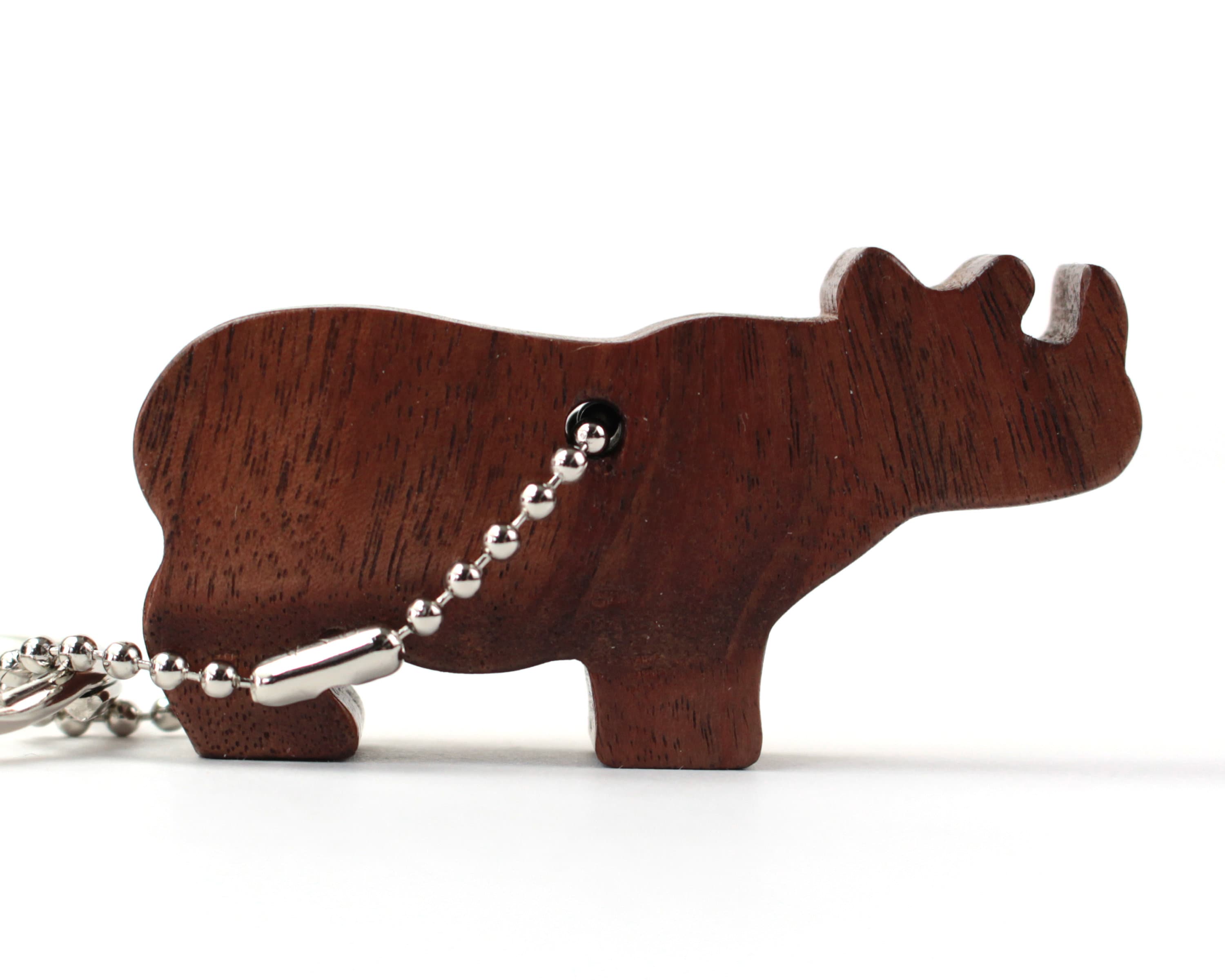 Rhinoceros Key Chain Rhino Silhouette Key Fob Wood Scroll - Etsy