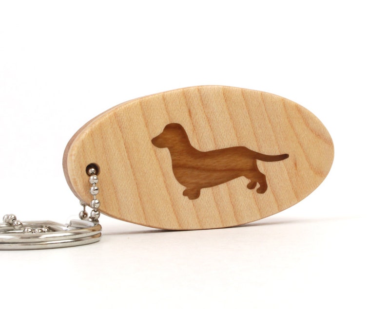 Dachshund Key Chain Wood Scroll Saw Pet Key Ring Wooden Dog | Etsy