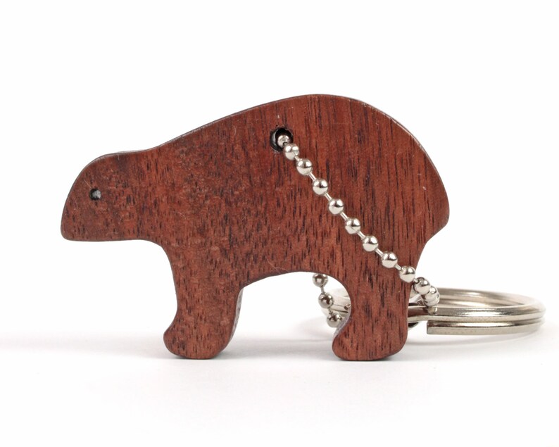 Simple Brown Bear Key Chain Wood Scroll Saw Outline Silhouette - Etsy