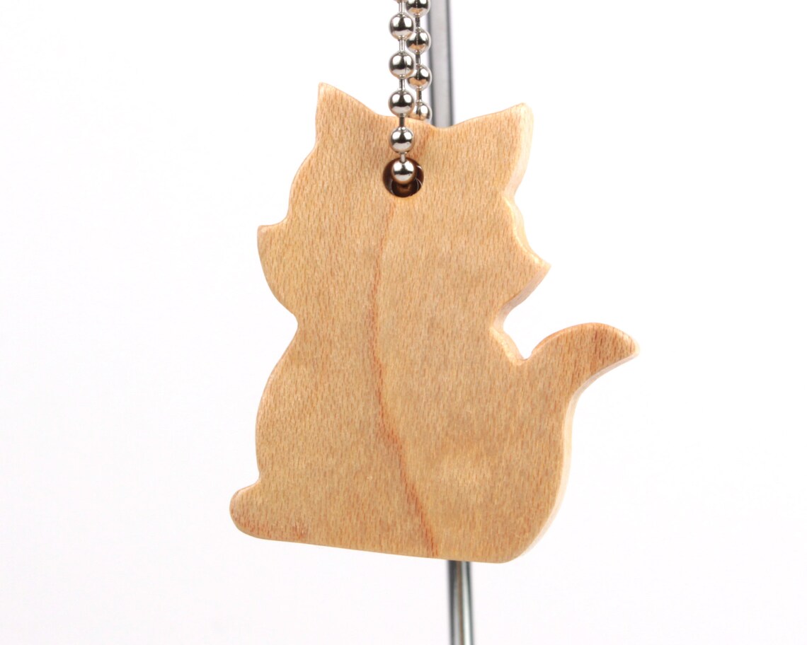 Cat Key Chain Wood Scroll Saw Outline Animal Keychain Kitty - Etsy