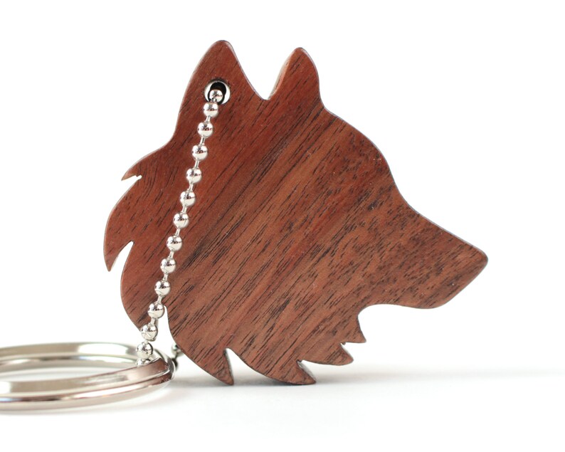 Wolf Key Chain Wood Dog Key Fob Coyote Key Ring Southwest - Etsy