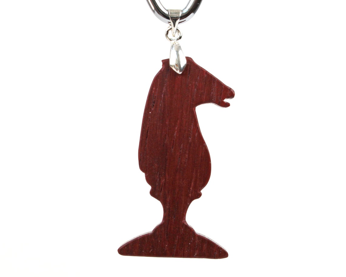 Wood Chess Knight Pendant Chess Game Piece Necklace Wood - Etsy