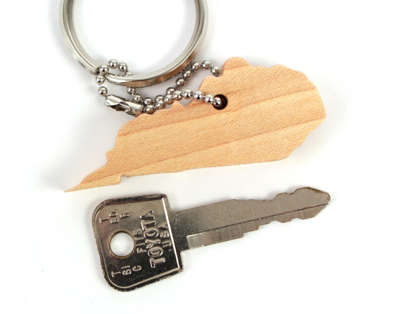 Wooden Kentucky Key Chain USA State Silhouette Key Fob Maple - Etsy