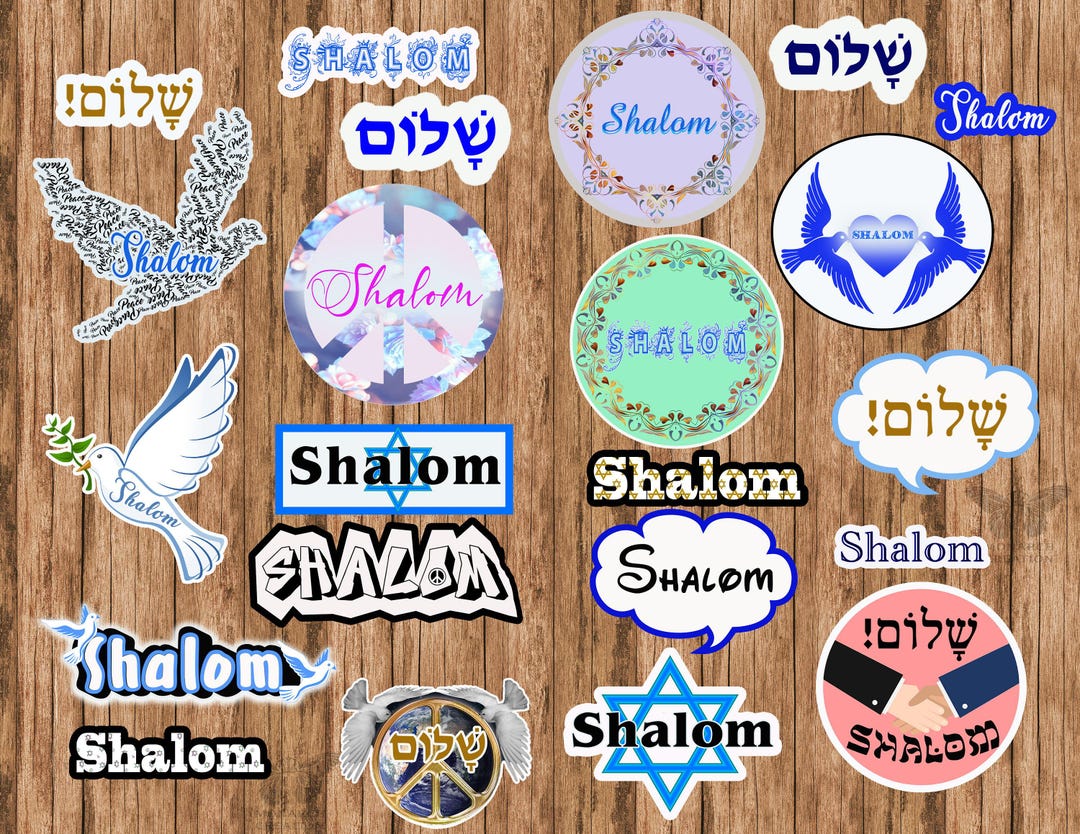 Shalom Stickers, Jewish Shalom Stickers, Jewish Peace Sticker Pack - Etsy