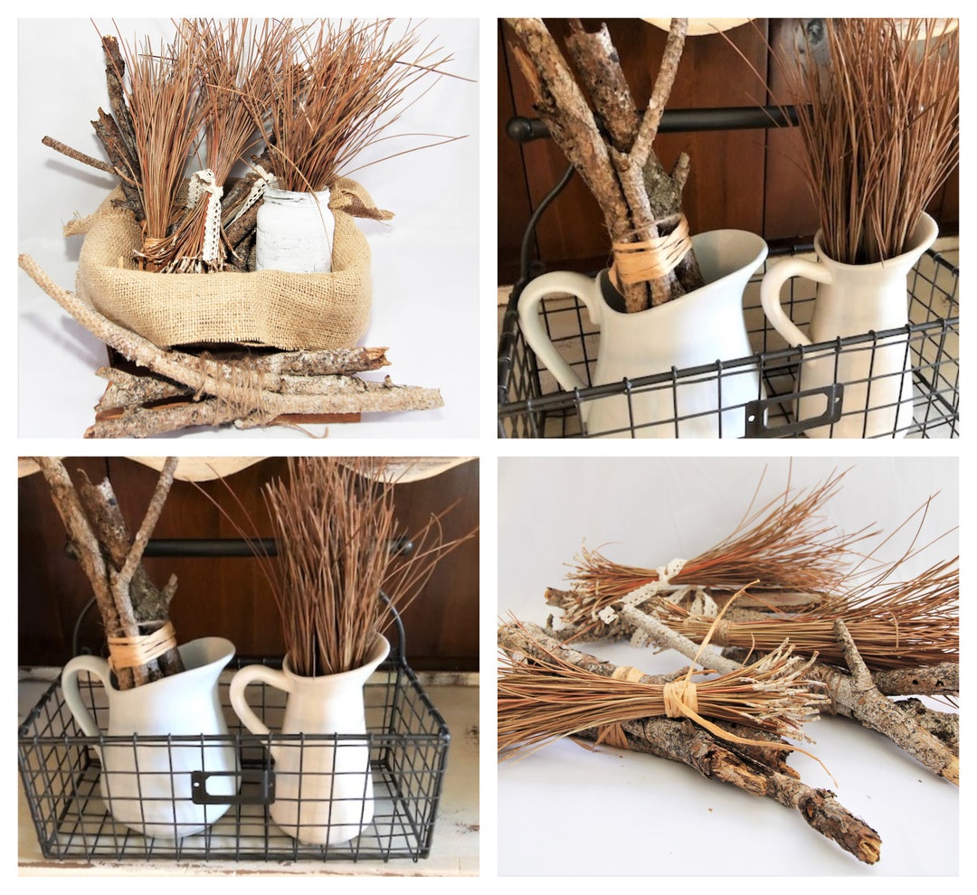 Rustic Farmhouse Pine Needle or Twig Bundles for Wedding Primitive ...