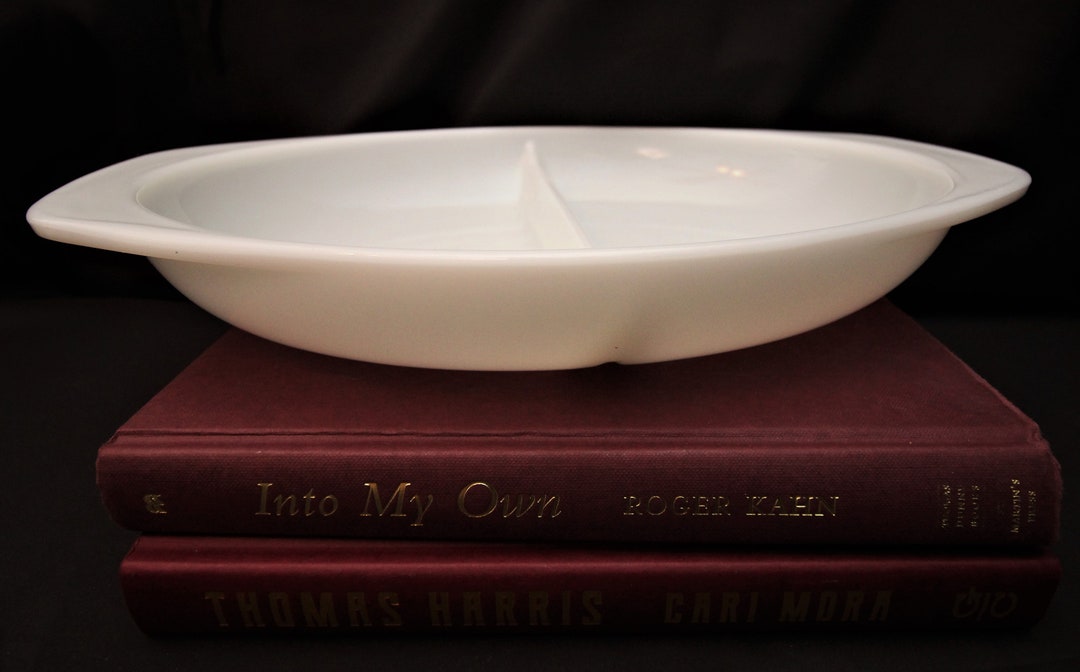 Pyrex True Opal Ware by Corning White Glass Divided Vegetable or ...
