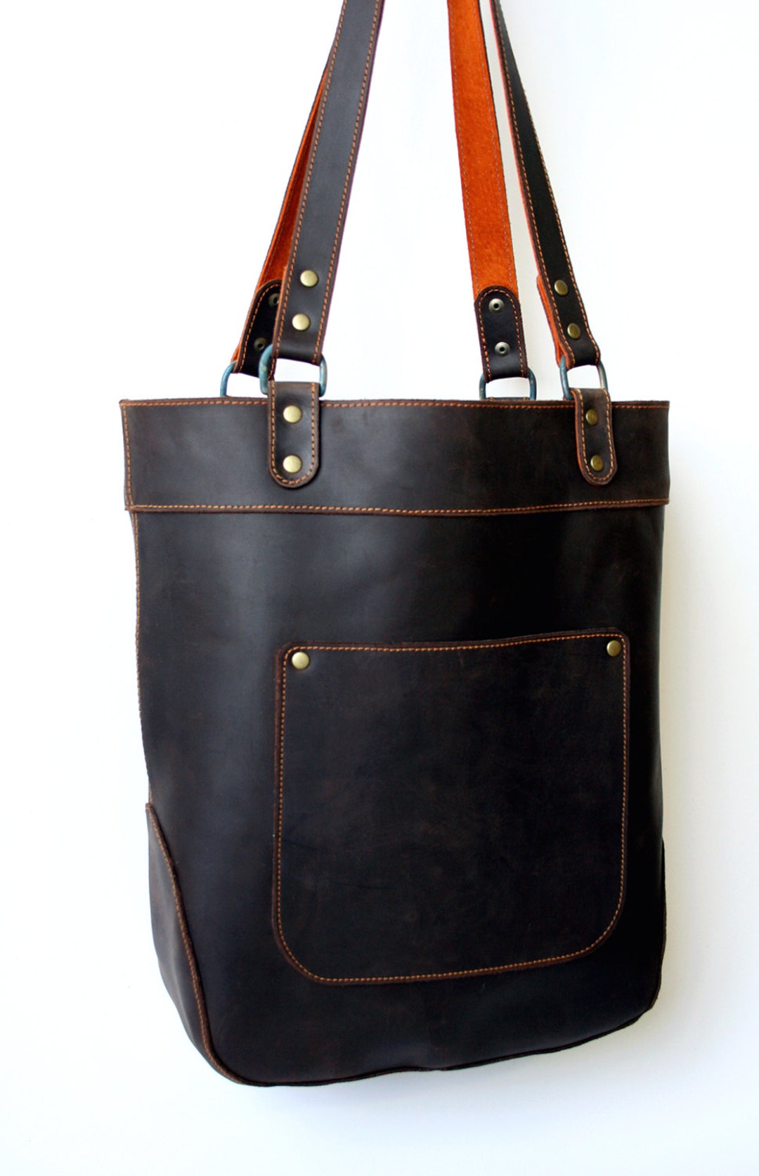 Leather Everyday Tote Basic Leather Tote Basic Tote Bag Everyday Tote ...