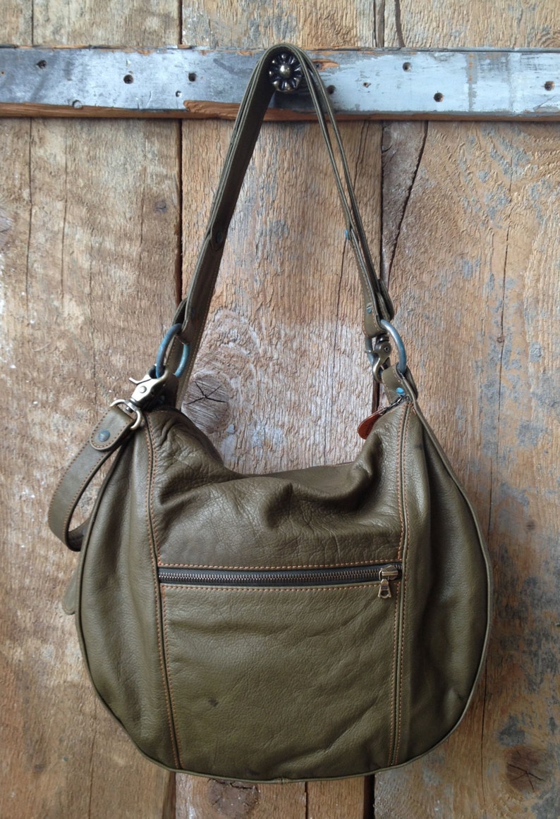 Green Leather Hobo Bag the Rhonda Bag - Etsy