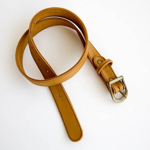 Mustard Leather Belt Thin Handmade Belt - Etsy