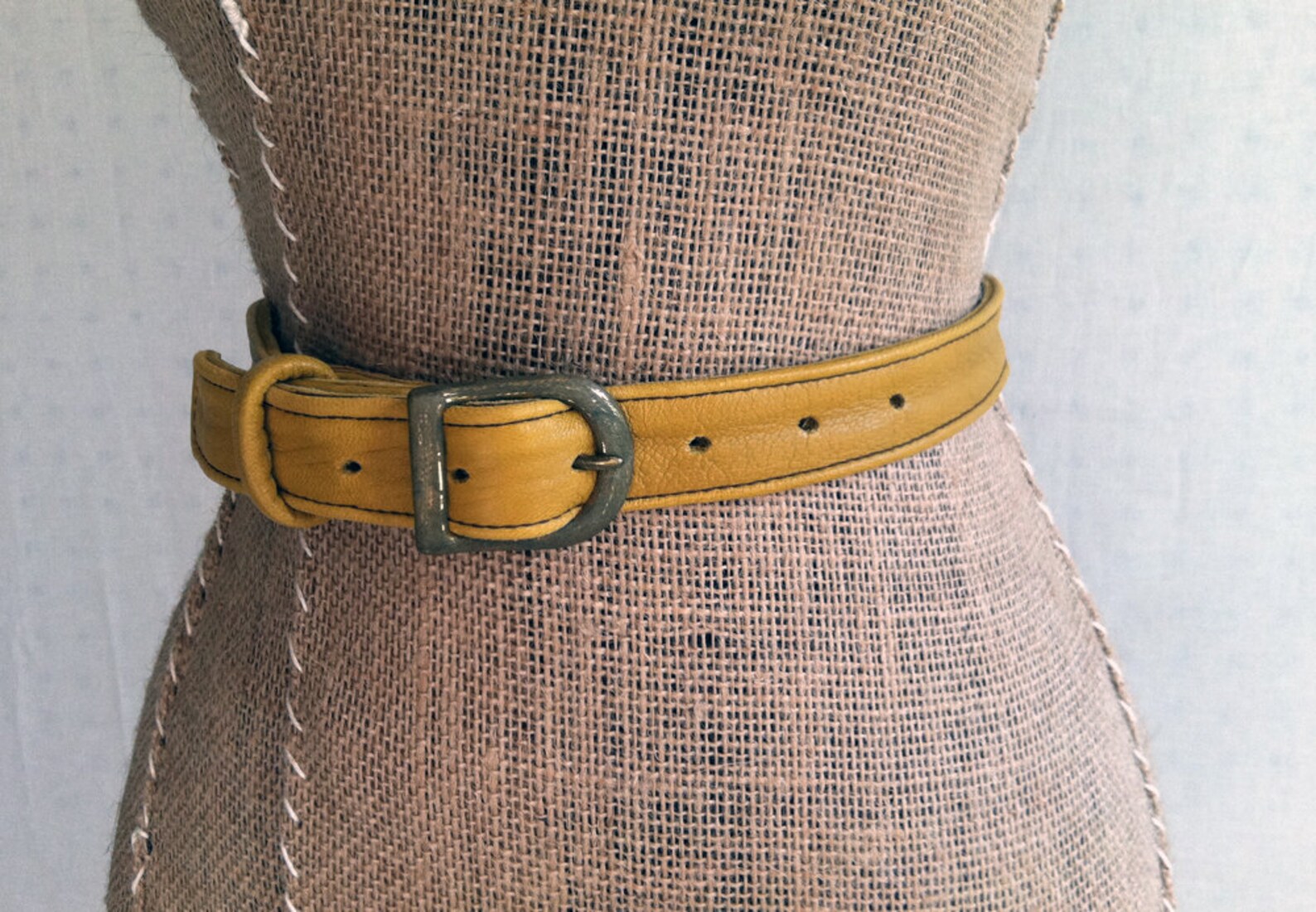 Mustard Leather Belt Thin Handmade Belt - Etsy