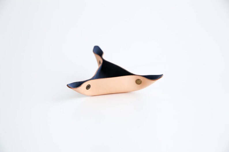 Small Leather Valet Leather Dish Triangle Dish Leather - Etsy