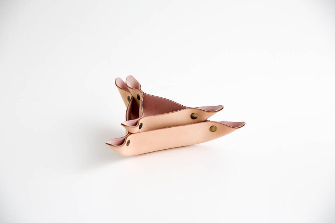 Small Leather Valet Leather Dish Triangle Dish Leather - Etsy