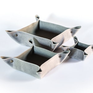 Nesting Leather Catch All Set- Leather Valet- Leather Organizer ...