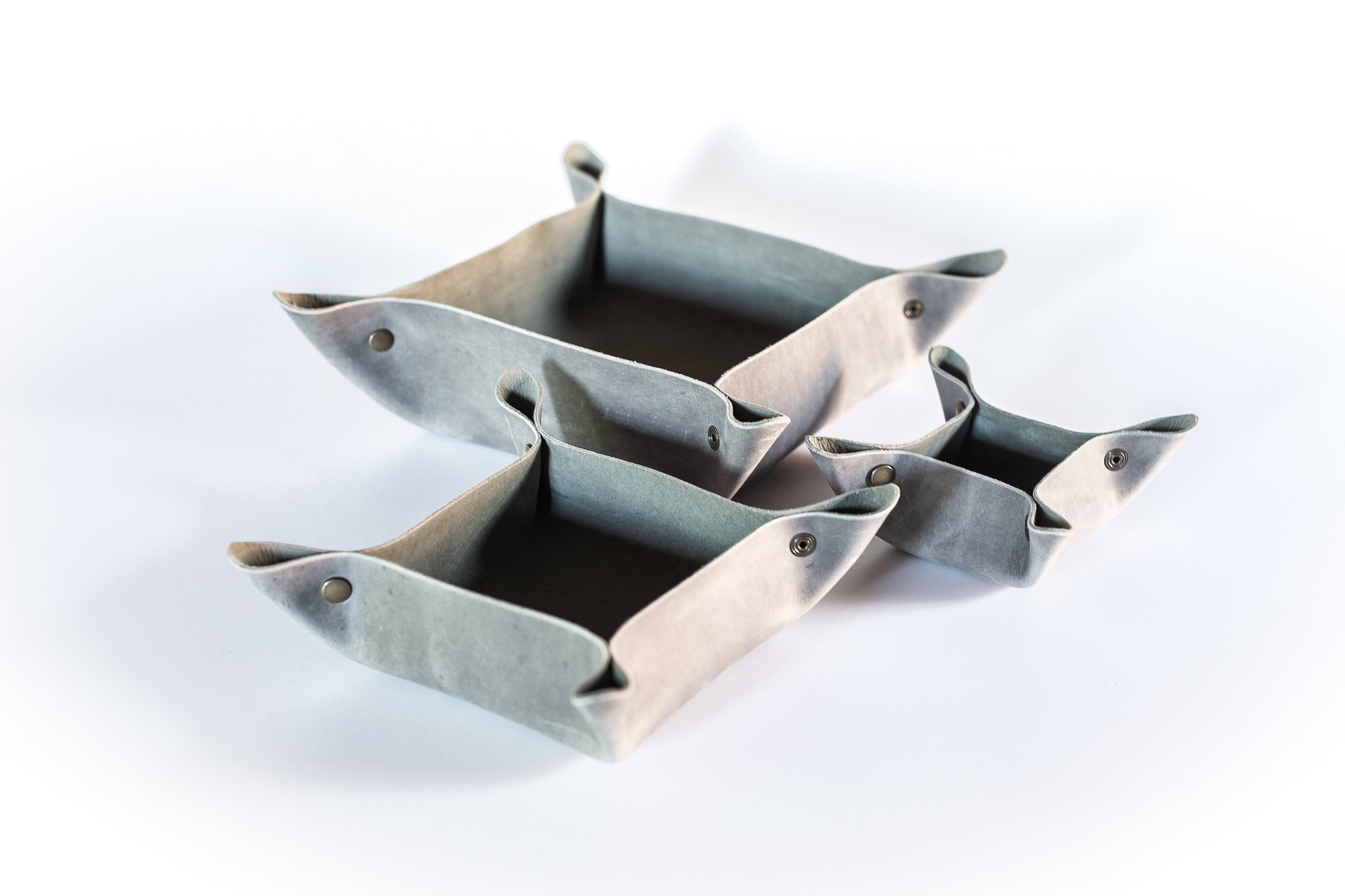 Nesting Leather Catch All Set- Leather Valet- Leather Organizer ...