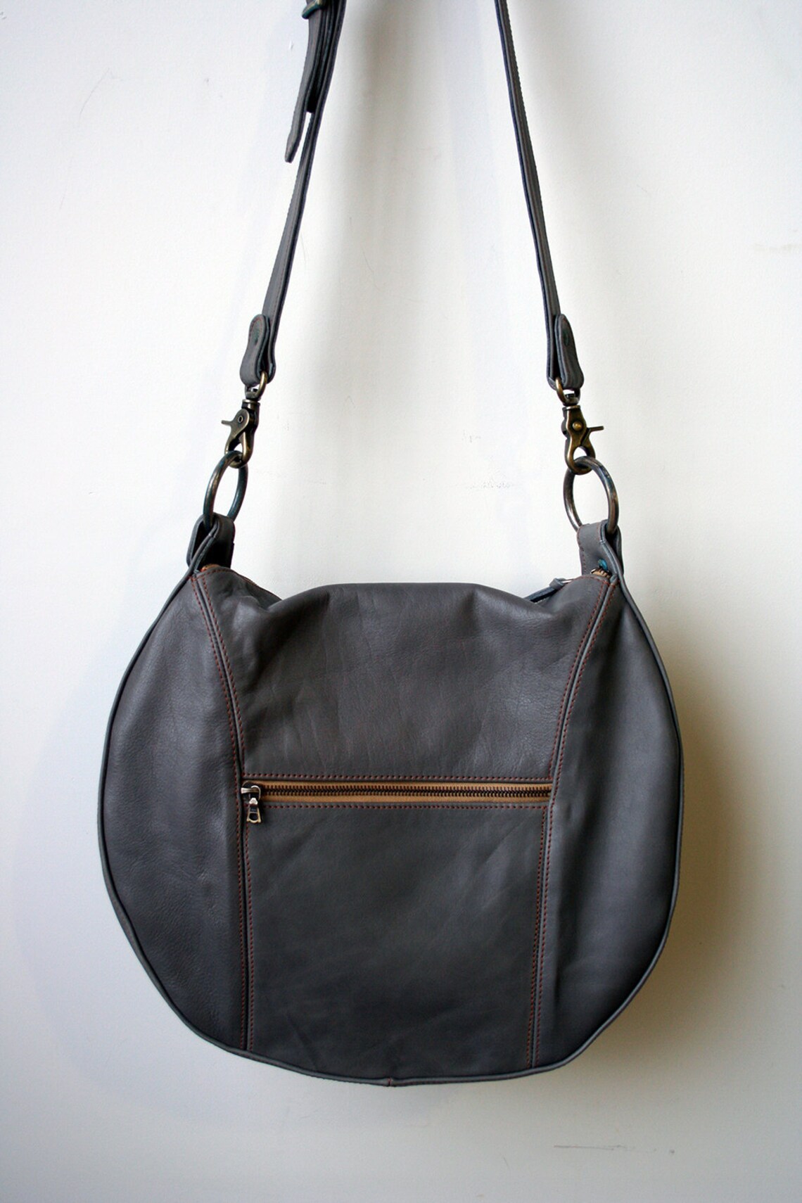 Grey Leather Bag Crossbody Leather Handbag Gray Leather Bag - Etsy