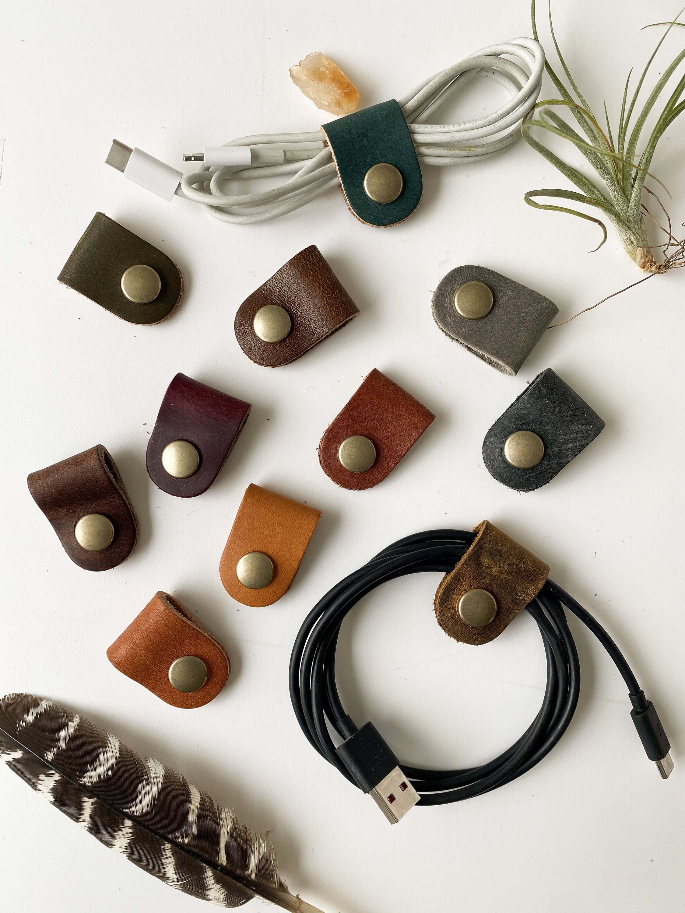Cord Snap Organizer Charger Cord Holder Leather Cord Snap - Etsy