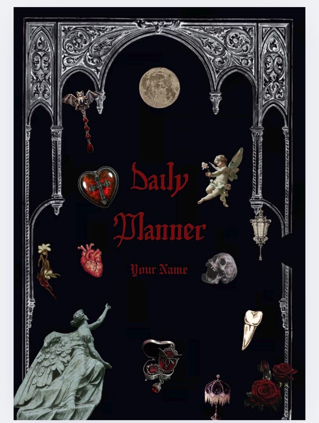 Gothic Vampire Inspired Romantic Planner | Dark Aesthetic Daily ...