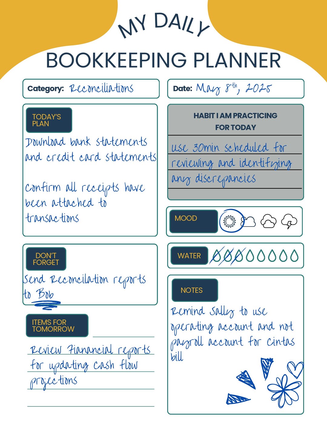 My Daily Bookkeeping Planner Template (printable) - Etsy