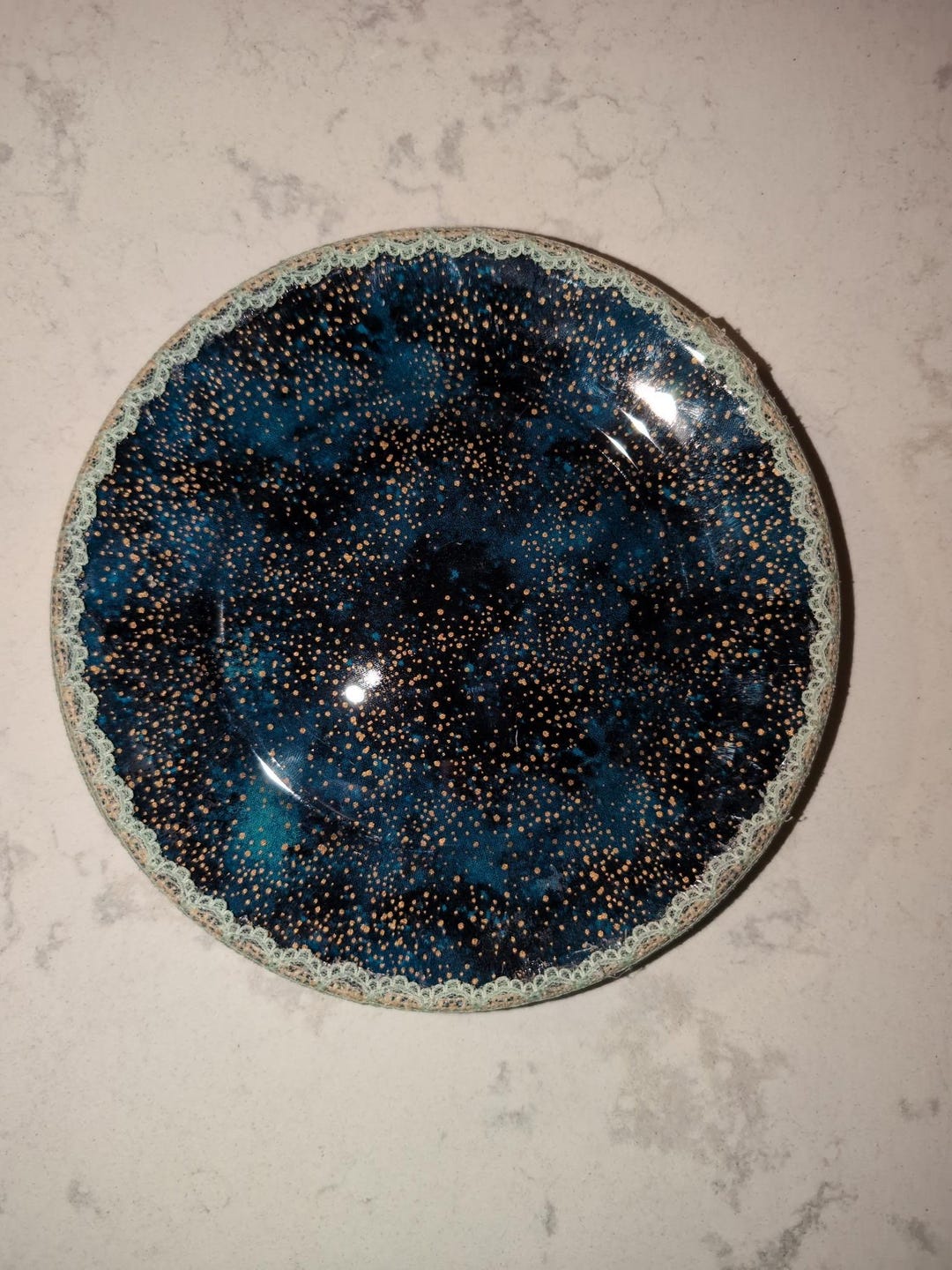 Stargazer – Celestial Upcycled Saucer (7”) | Cosmic Boho Plant Base or ...