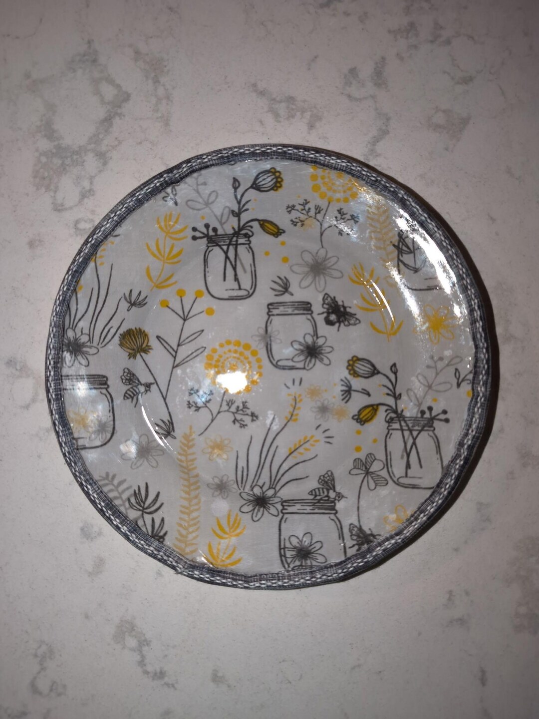 Honey & Wildflowers – Cottagecore Upcycled Saucer (7”) | Mason Jar Bee ...