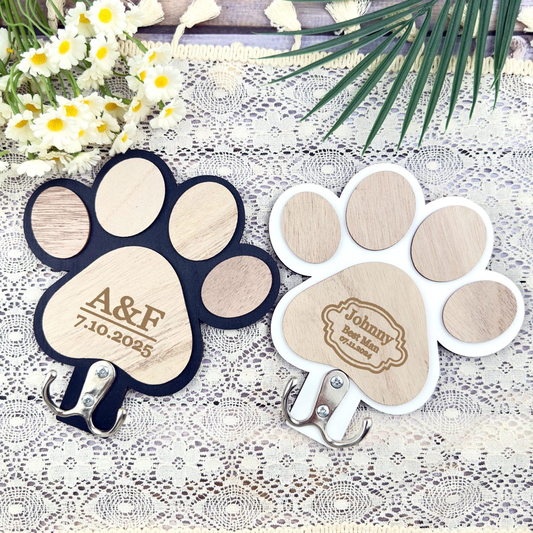 Personalized Cat Paw Print Hook: Wooden Pet Lover Gift - Etsy