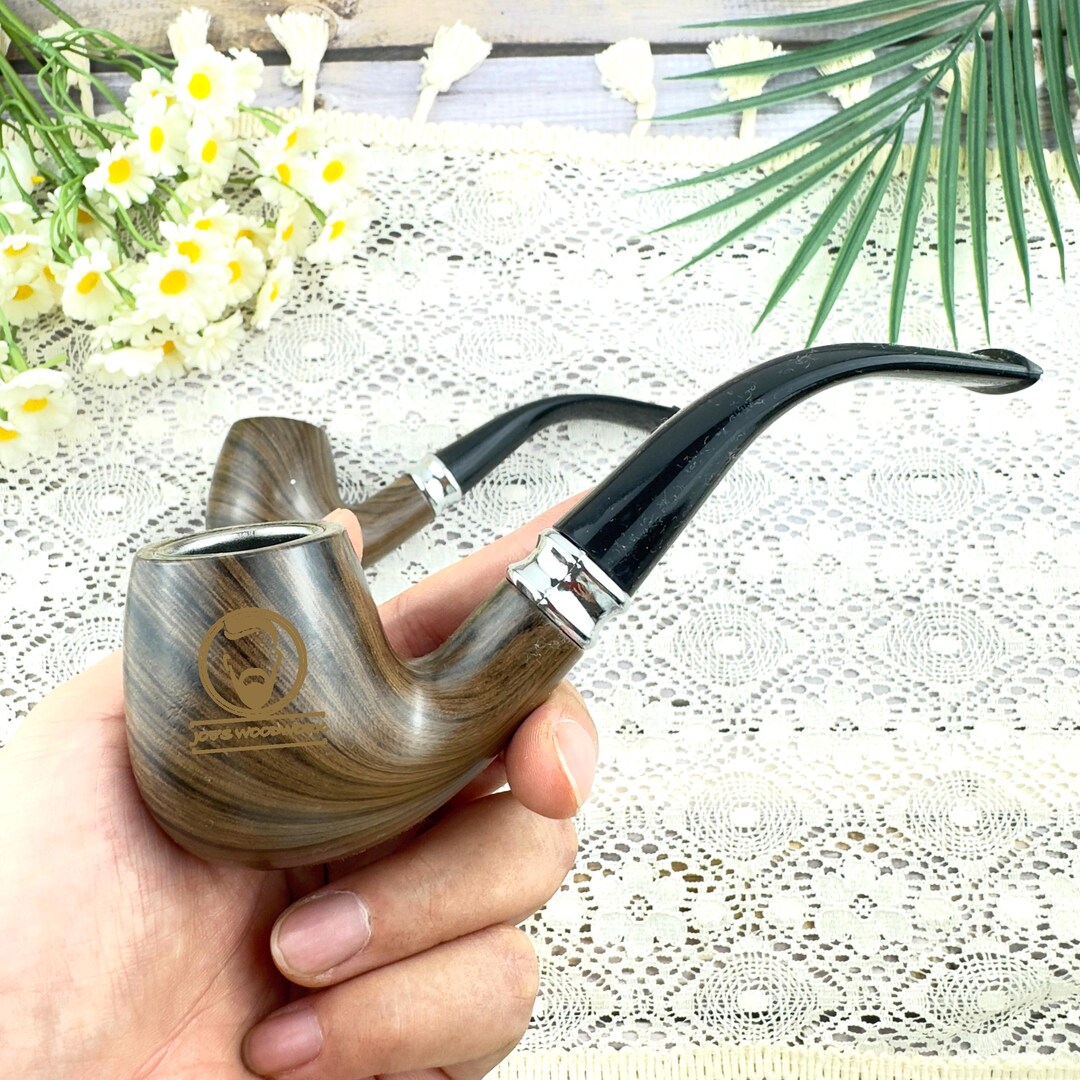 Custom Resin 2-in-1 Bent Pipe | Palm Sized Tobacco Pipe Set ...