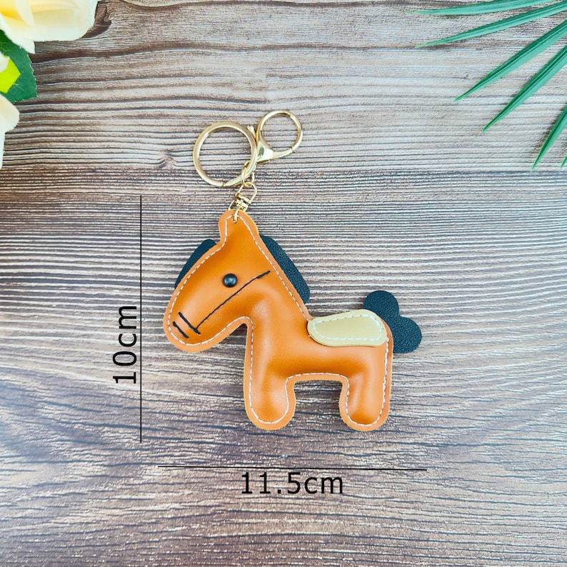 Custom Pony Charm Keychain, Personalized Leather Bag & Car Accessory ...