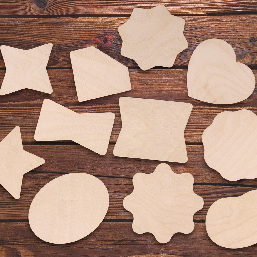 Unfinished Wooden Shapes for Kids | DIY Simple Forms for Learning ...