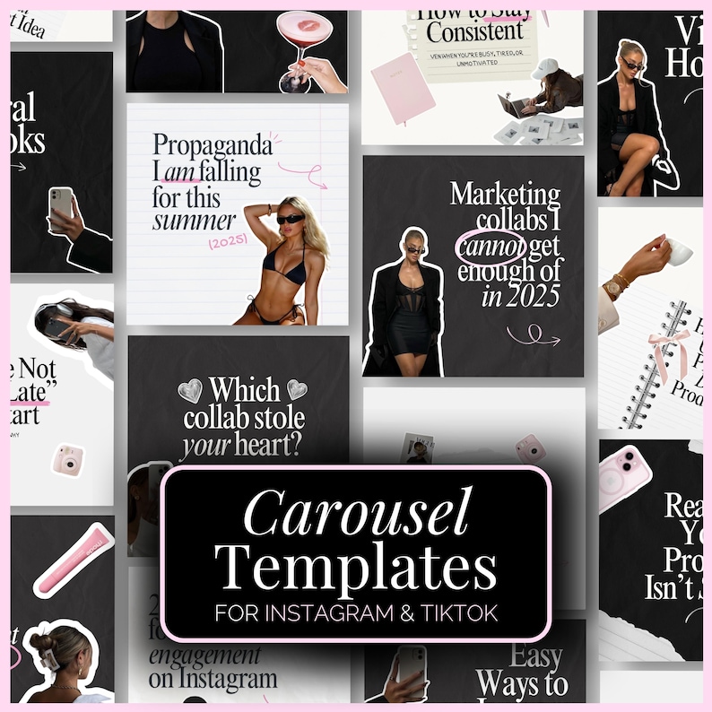 120+ Carousels Instagram Template Canva | Tiktok | Trendy & Aesthetic ...