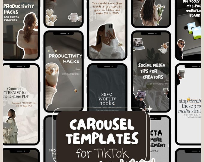 Tiktok Carousel Templates for Coaches: Editable Canva Kit - Etsy
