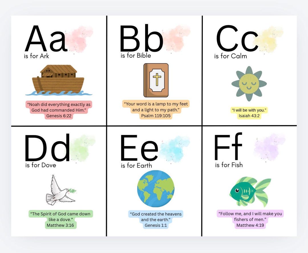 Bible Verse ABC Flash Cards | Christian Home Schooling - Etsy
