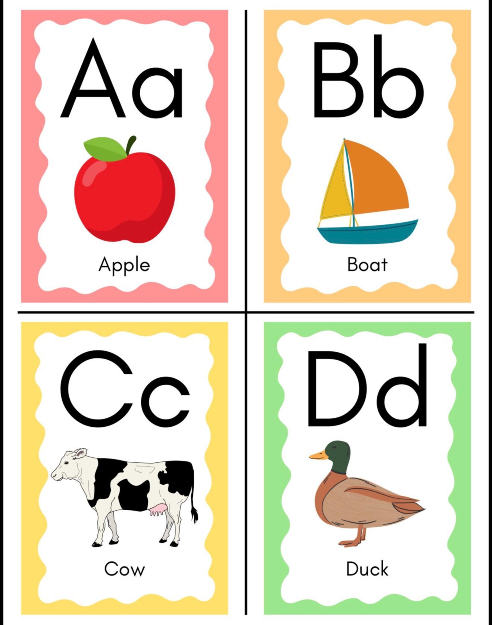 Printable ABC Flash Cards | Toddler Learning | Preschool ABC Flash ...