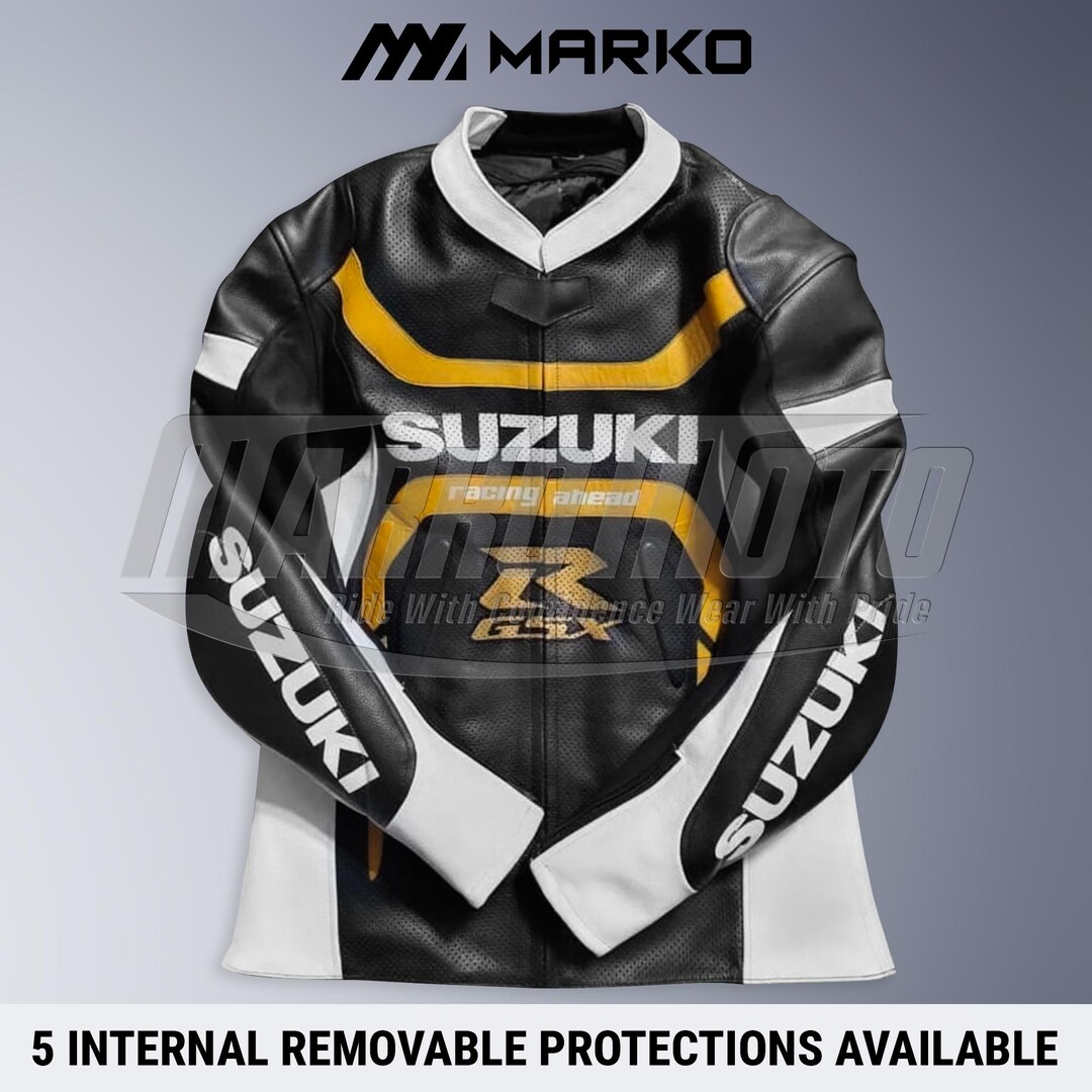 Suzuki GSX-R Leather Motorcycle Racing Jacket: Cowhide or Kangaroo - Etsy