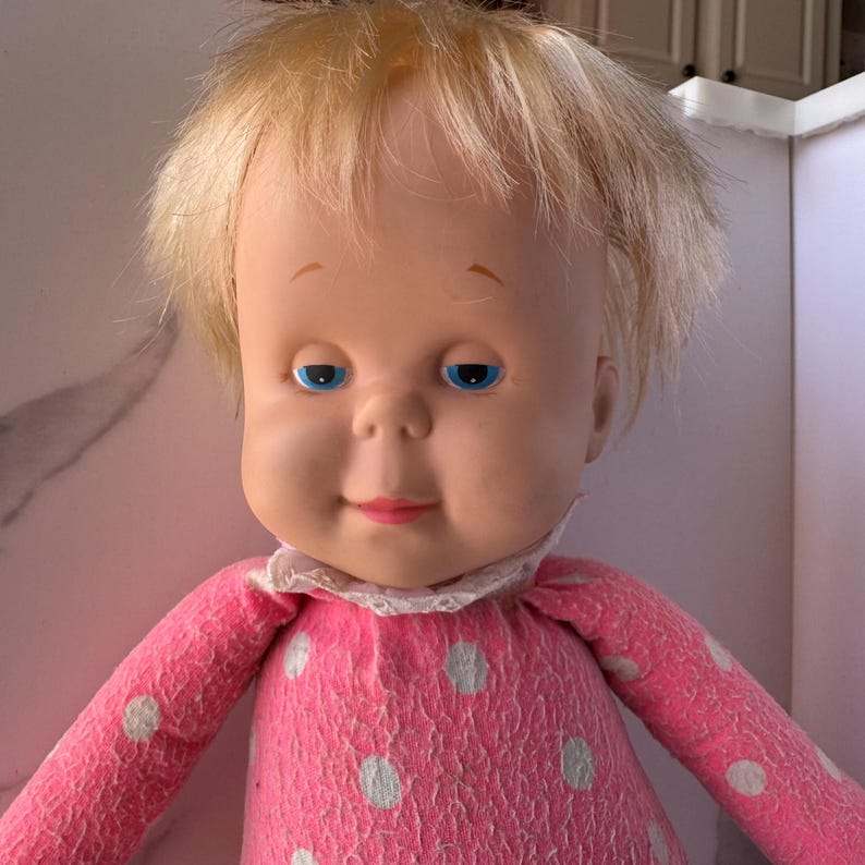 1960s Mattel Drowsy Doll – Pink Polka Dot Pajamas – Talking Pull-string ...