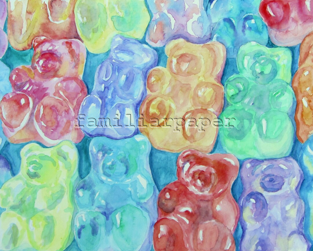 Gummy Bears: Print of Original Watercolor Painting - Etsy