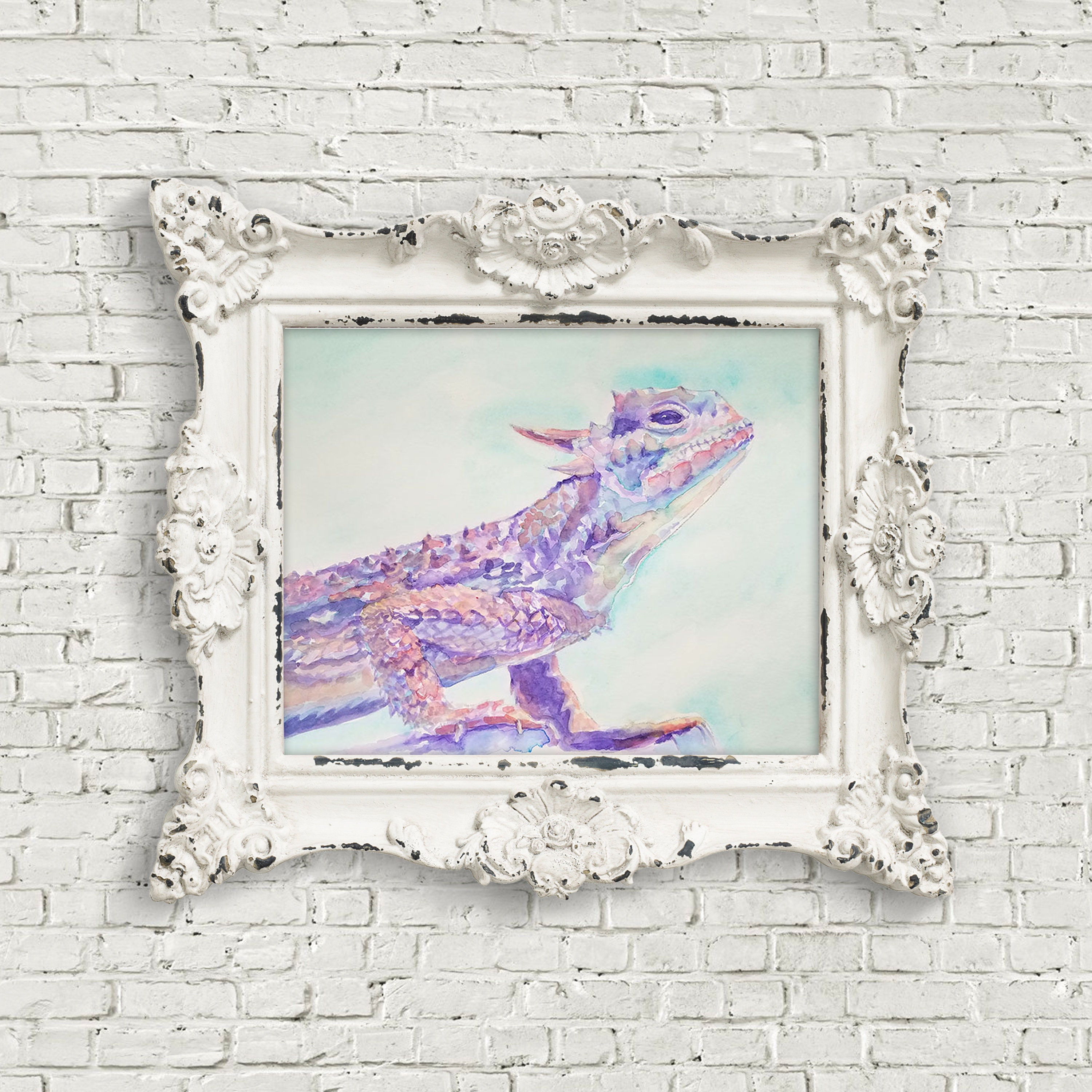 TCU Horned Frog: Colorful Print of Original Watercolor Painting - Etsy