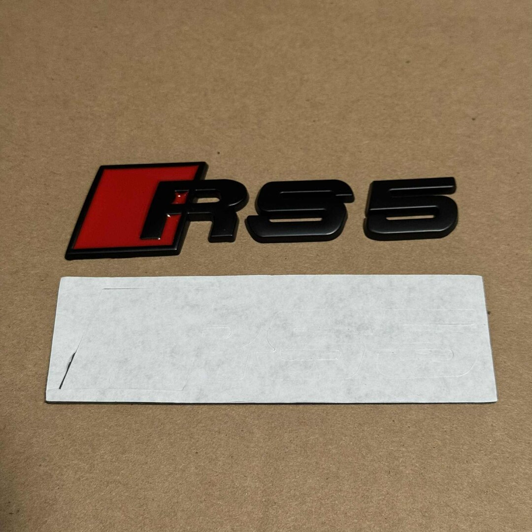 Audi RS5 Black Rear Letter Logo Badge Car Emblem Replacement - Etsy