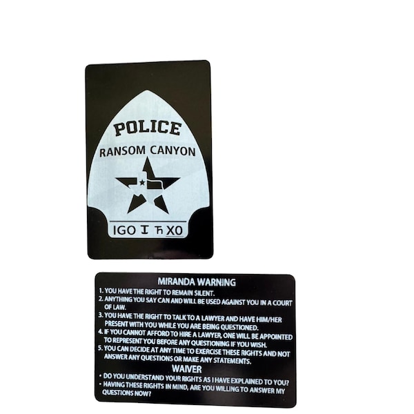 Miranda Rights Cards - Etsy