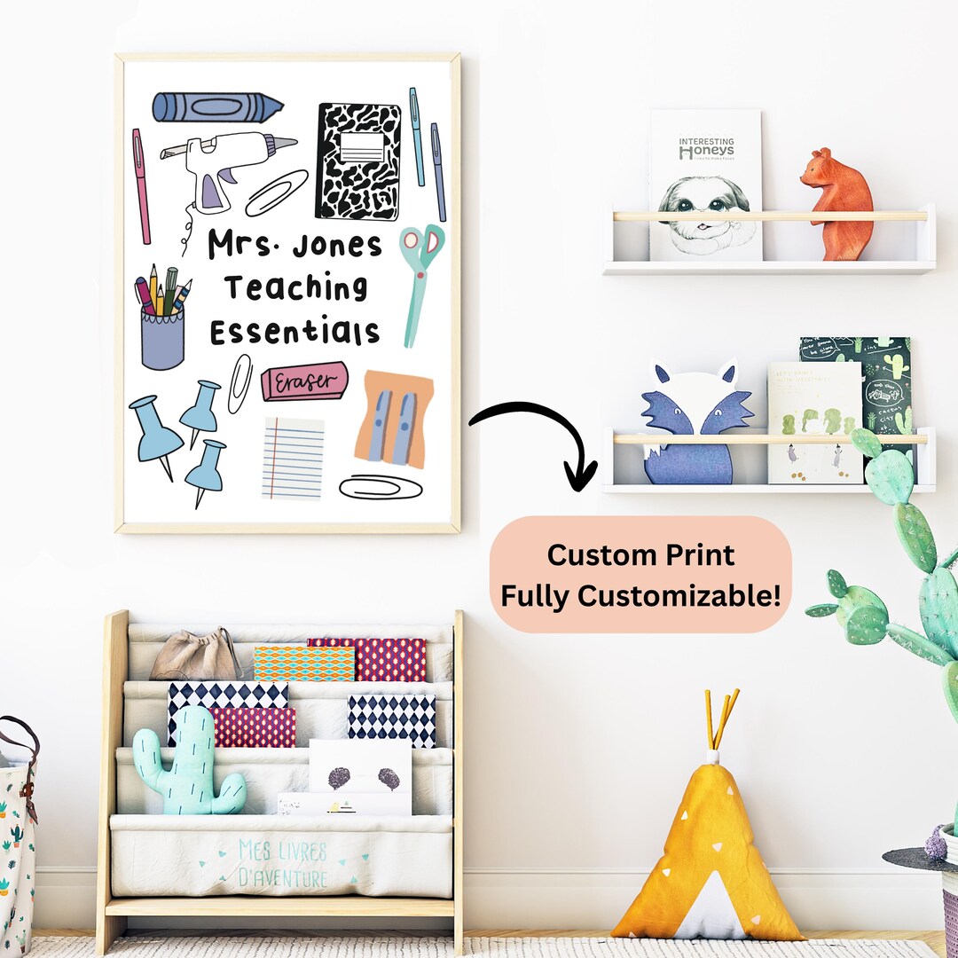 Custom Teaching Essentials Print, Teacher Grad Gift, Teacher Bulletin ...
