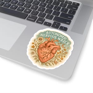 Autonomic Nervous Wreck Sticker, Funny Chronic Illness Gift, Anatomical ...