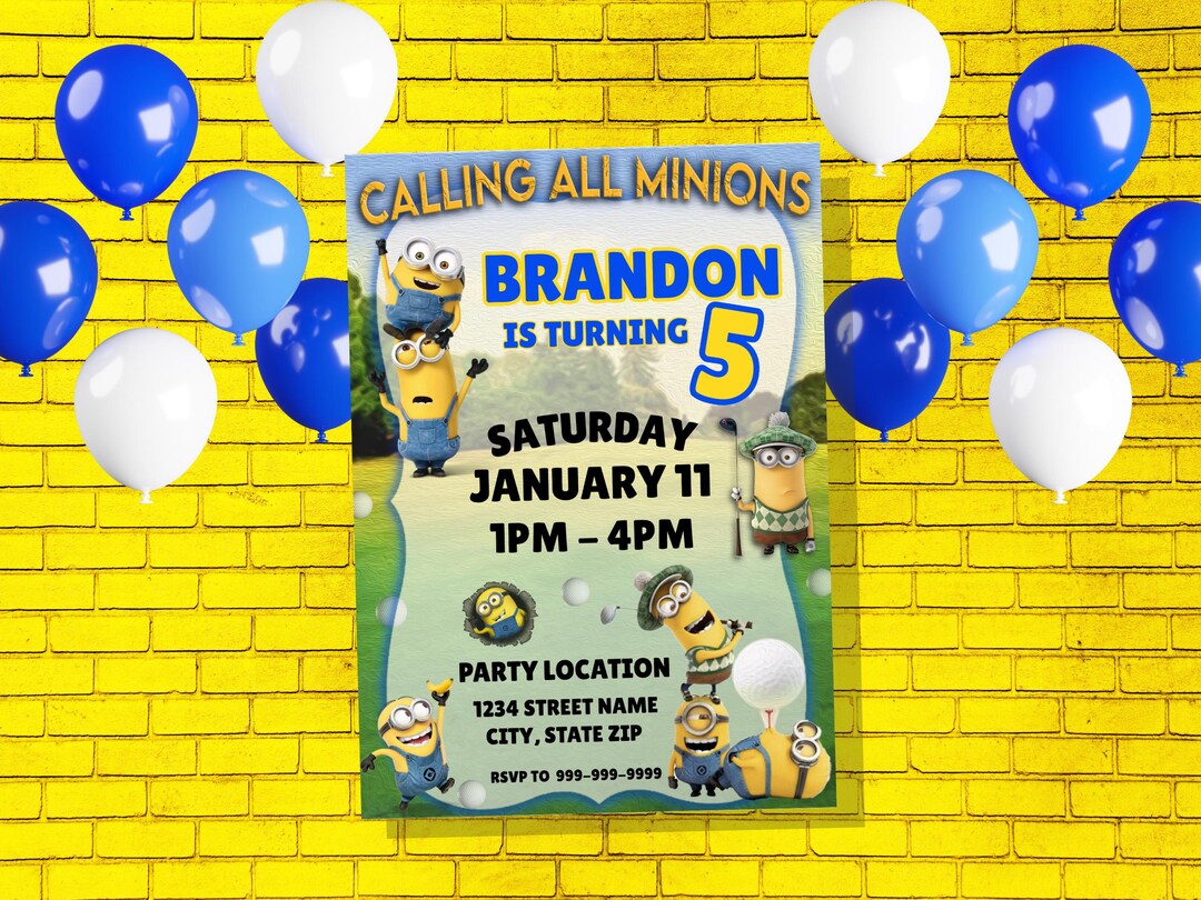 Minion Birthday Party Invitation, Printable Minion Invitation Template ...