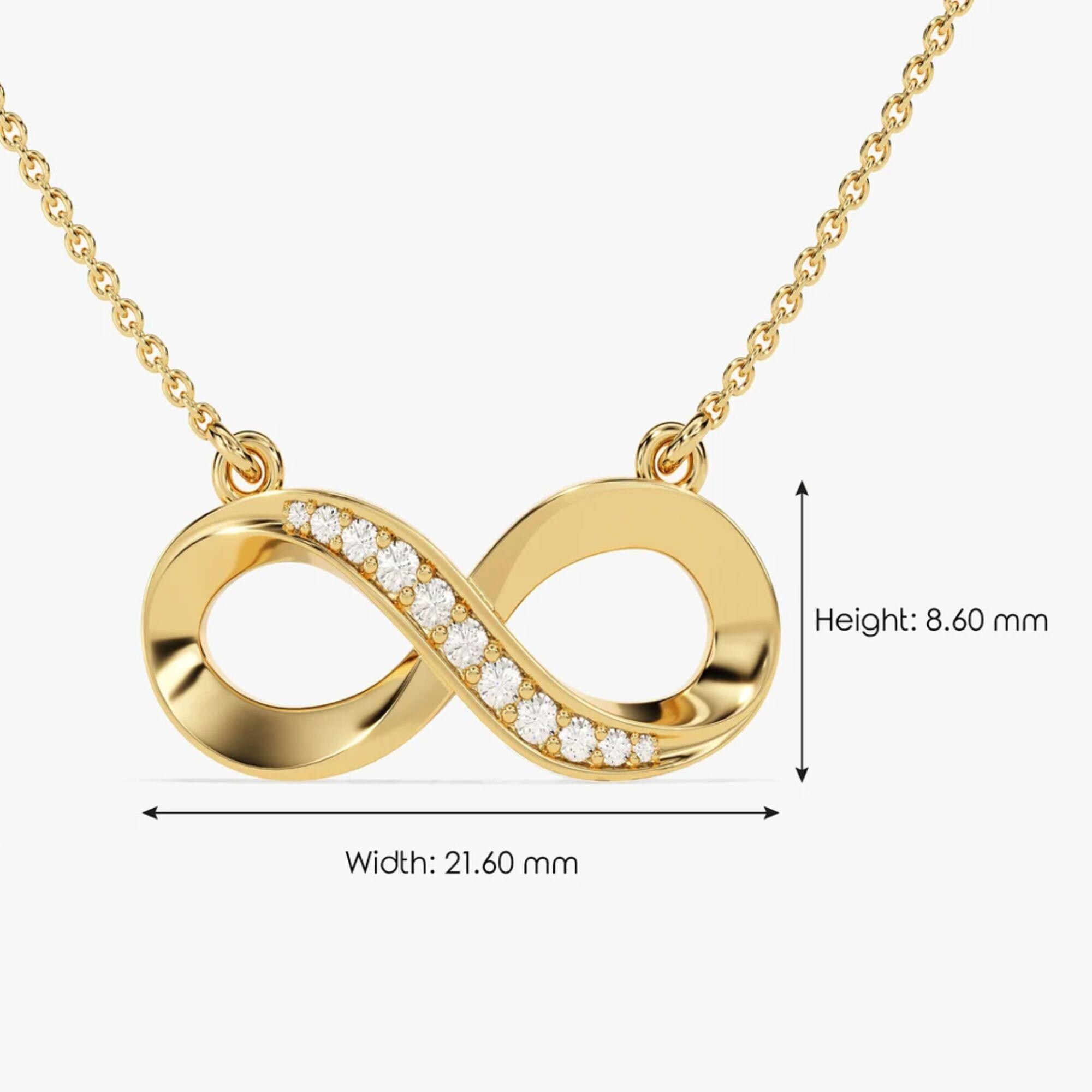 14K Gold Diamond Infinity Pendant Necklace, Minimalist Jewelry Gift - Etsy