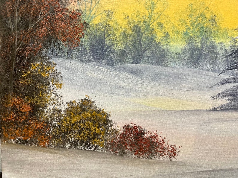 Bob Ross Style Original Landscape Oil Painting winter - Etsy