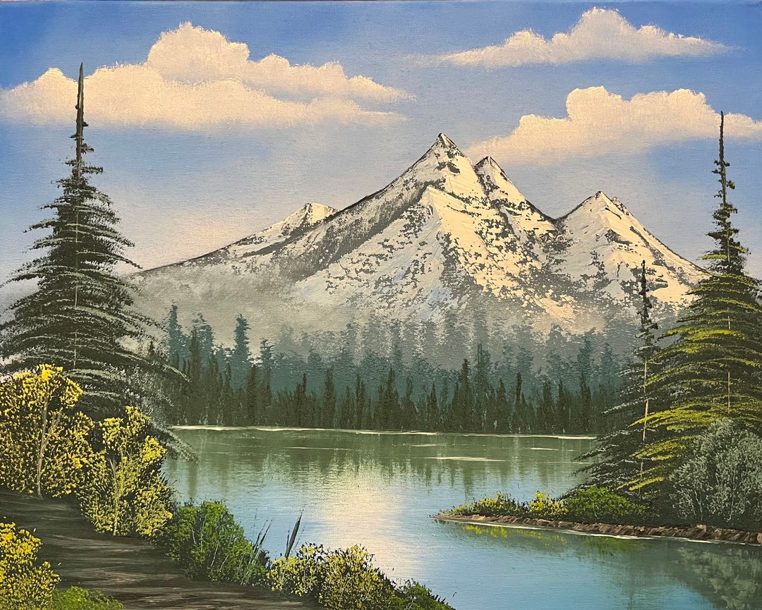 After Bob Ross “the Grandeur of Summer” Original Landscape Oil Painting ...