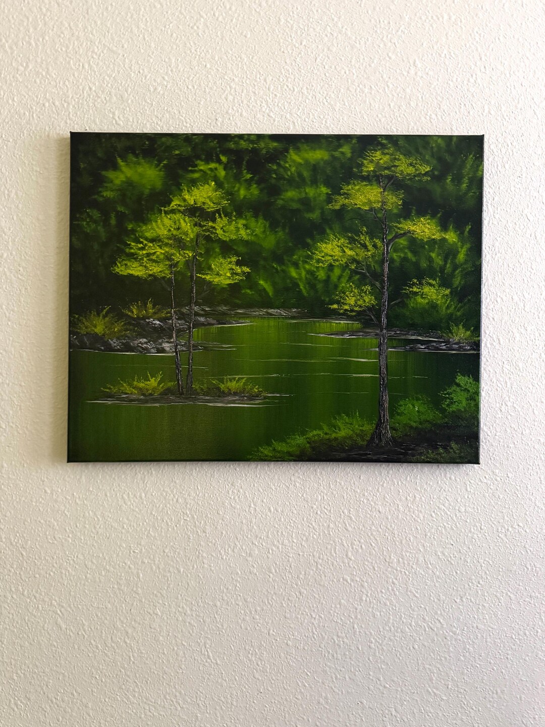Emerald Marsh Bob Ross Style Swamp Landscape Original Oil Painting ...