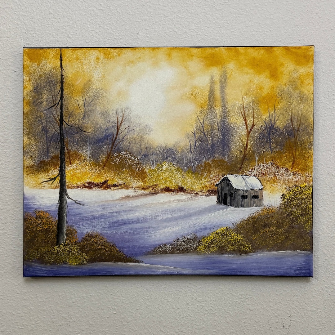 Russet Winter Original Oil Painting Bob Ross Style 16x20 Inch Oil on ...