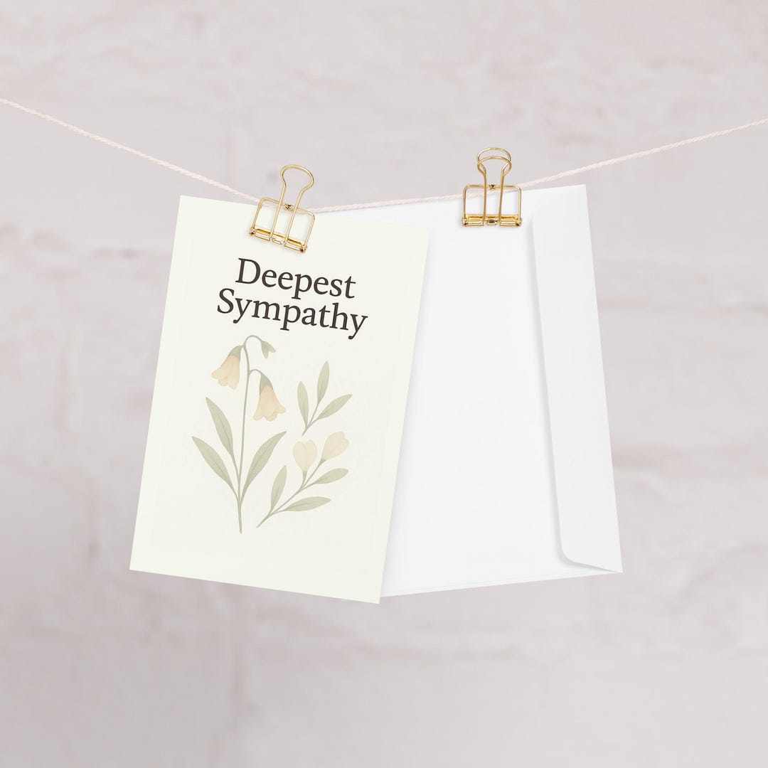 Gentle Sympathy Card | Hand-painted Watercolor Floral | Condolence ...